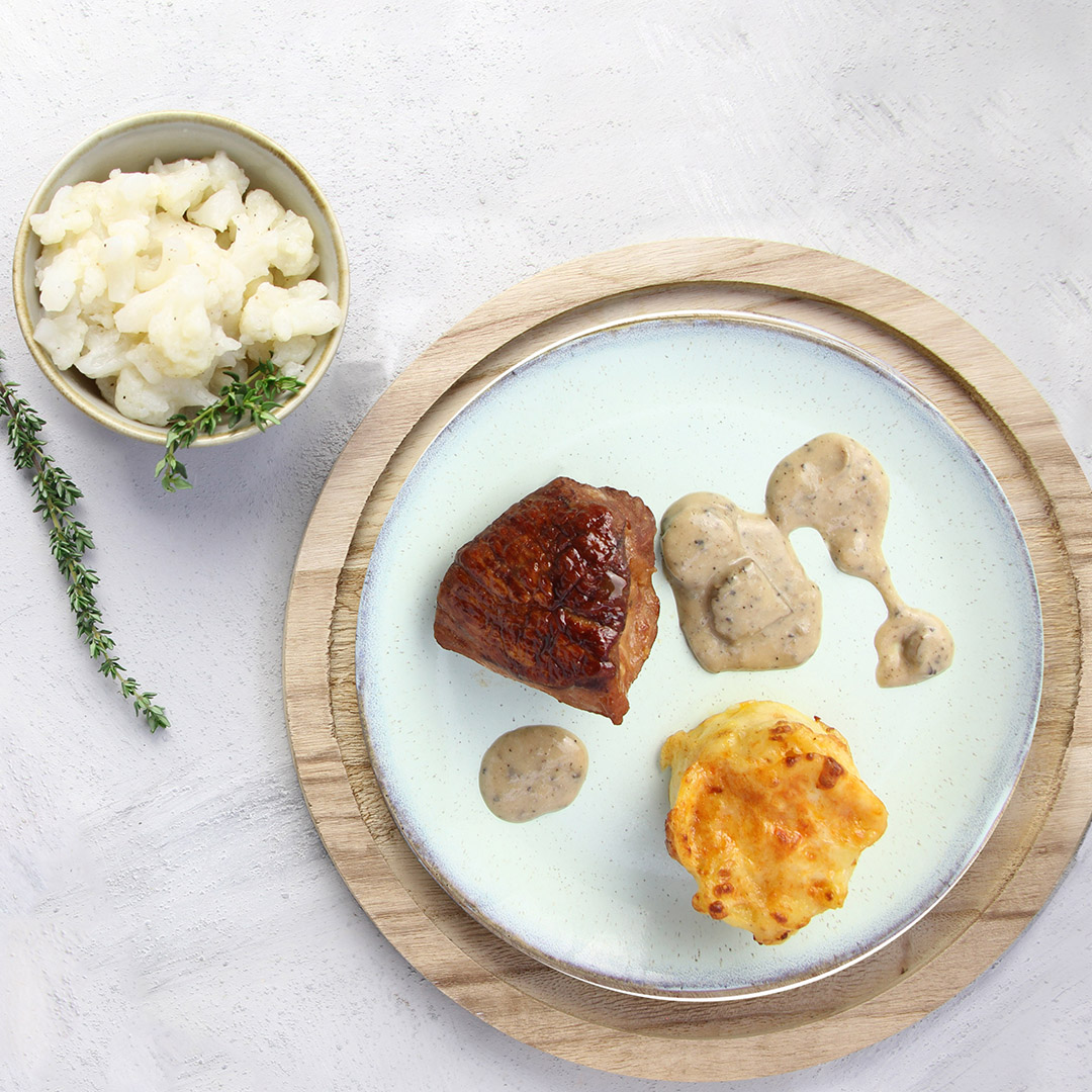 Varkensoester met champignonsaus - Distrivers